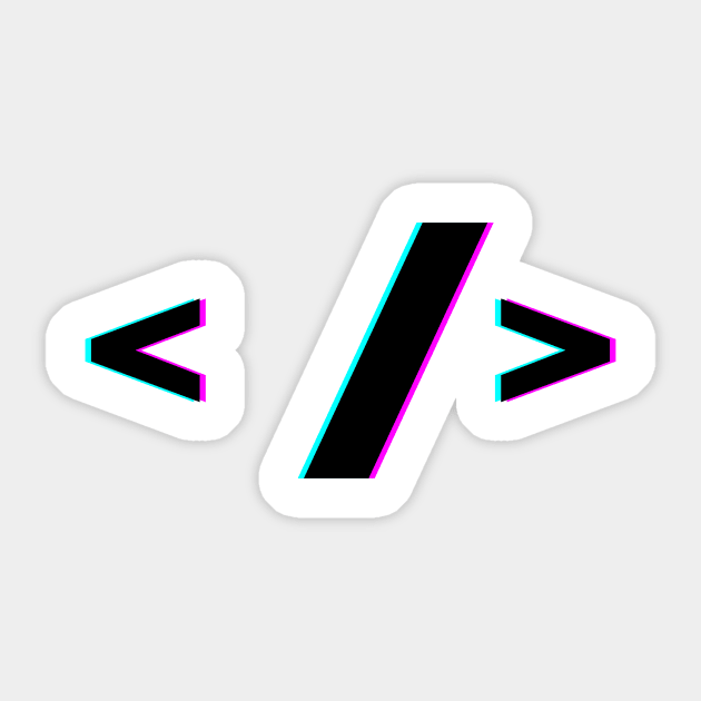 Self-closing HTML tag - Javascript - Sticker | TeePublic