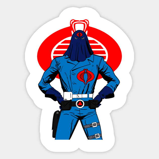 Cobra Commander - Cartoon Colors - Cobra Commander - Sticker | TeePublic