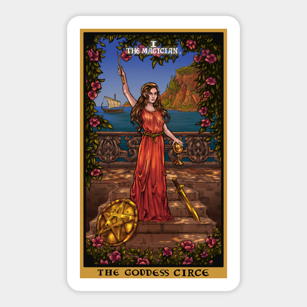 The Goddess Circe The Magician Tarot Card - Circe - Sticker | TeePublic