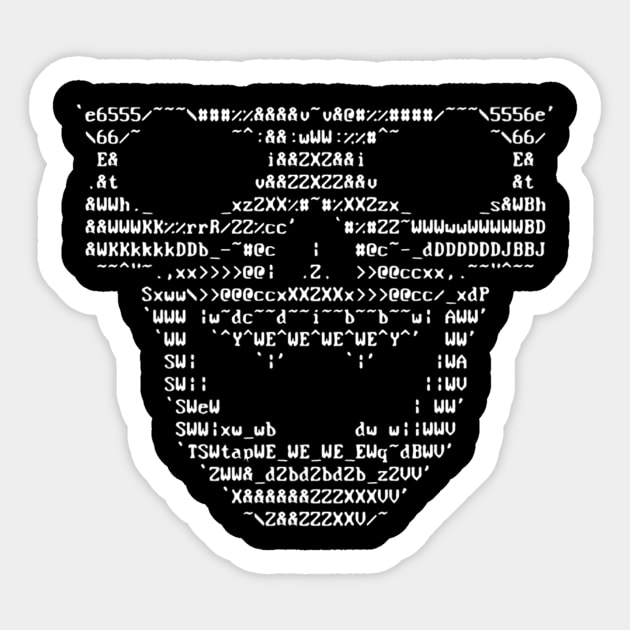 ASCII Skull Men Women - Skulls - Sticker | TeePublic