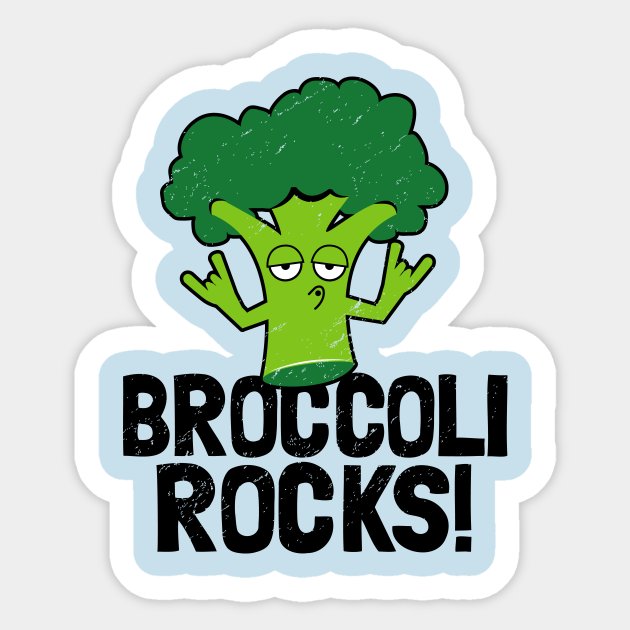 Funny Vegan Gifts - Broccoli Rocks! - Funny Vegan Gifts - Sticker ...