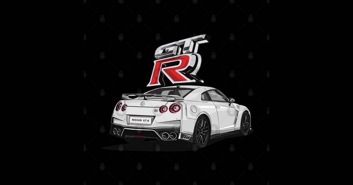 White GT-R - Nissan Gtr - Sticker | TeePublic