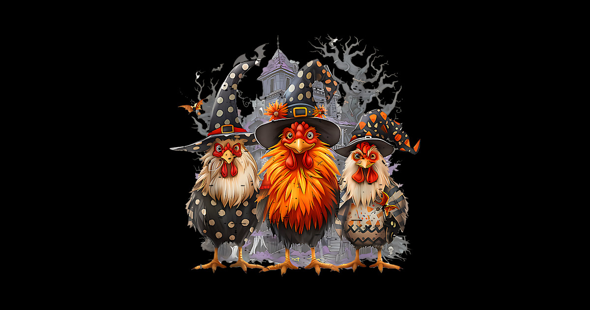 Funny Chicken Halloween Costume Spooky Season Chickens Witch - Costume ...