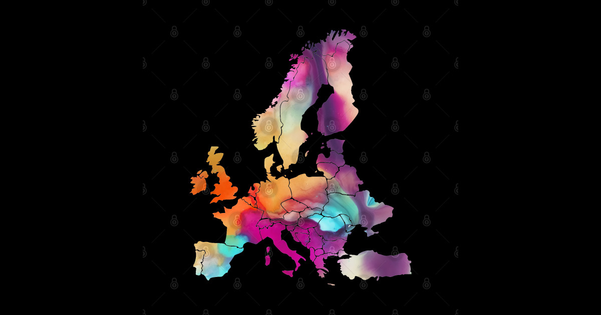 Europe map art #europe - Europe Map - Sticker | TeePublic