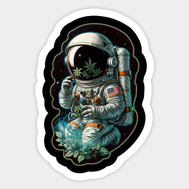 Astronaut smoking weed - Astronaut - Sticker | TeePublic