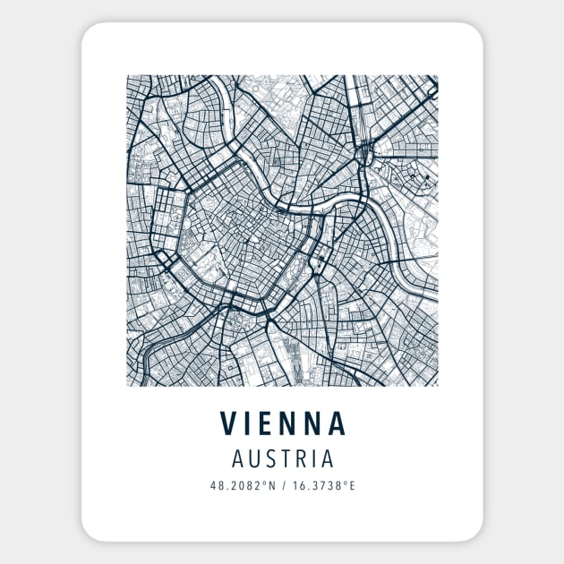 vienna simple map - Maps - Sticker | TeePublic