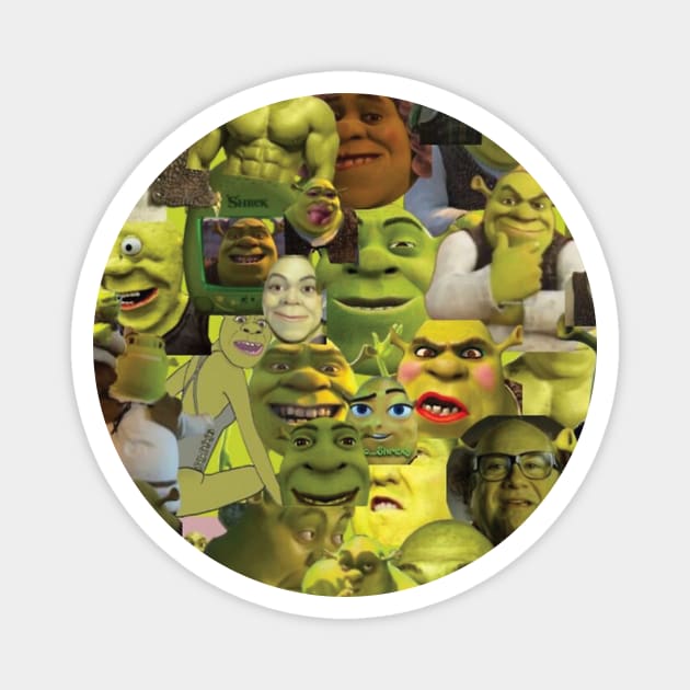 Shrek Meme Collage Shrek Swamped Vintage Cartoon - Shrek - Magnet ...
