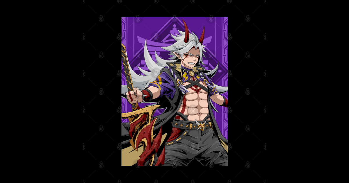 GENSHIN IMPACT ARATAKI ITTO - Arataki Itto - Sticker | TeePublic