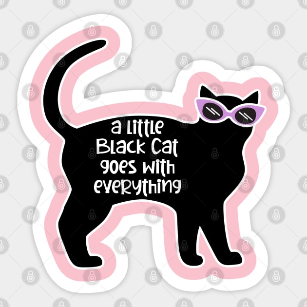 Little Black Cat - Black - Sticker | TeePublic