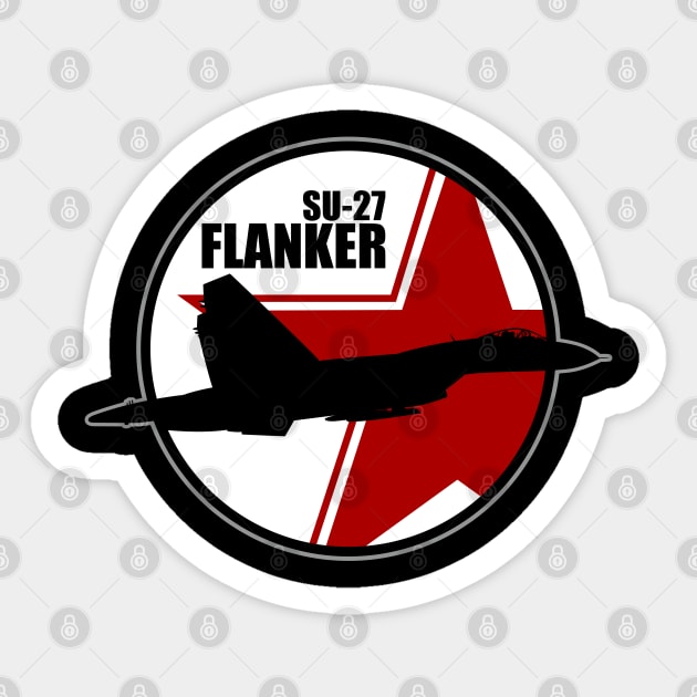 SU-27 Flanker - Russian Fighter Plane - Sticker | TeePublic