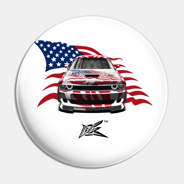 dodge challenger hellcat - Dodge Challenger Hellcat - Pin | TeePublic