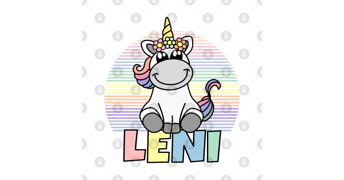 Leni First Name Cute Unicorn Rainbow - Leni Name - Magnet | TeePublic