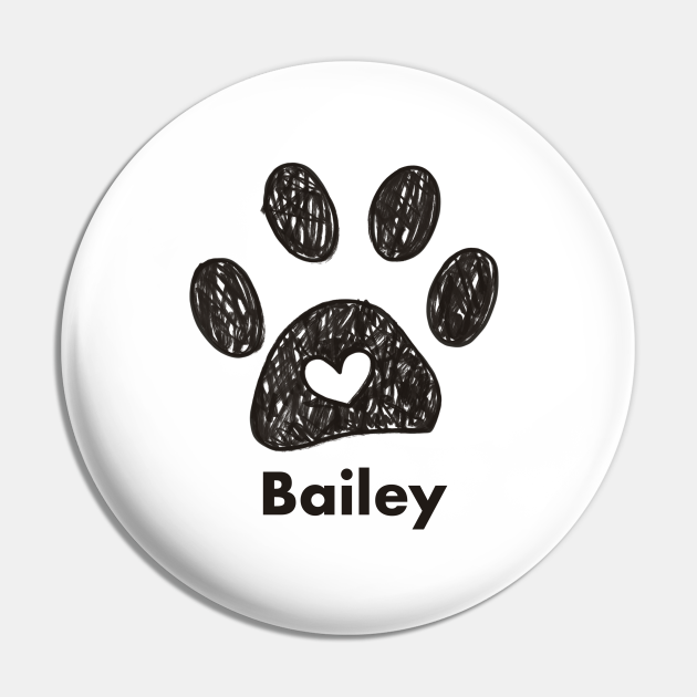 Bailey name made of hand drawn paw prints - Bailey Name Made Of Hand ...