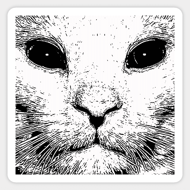 Cat Face #3a - Cat Face 3a - Sticker | TeePublic