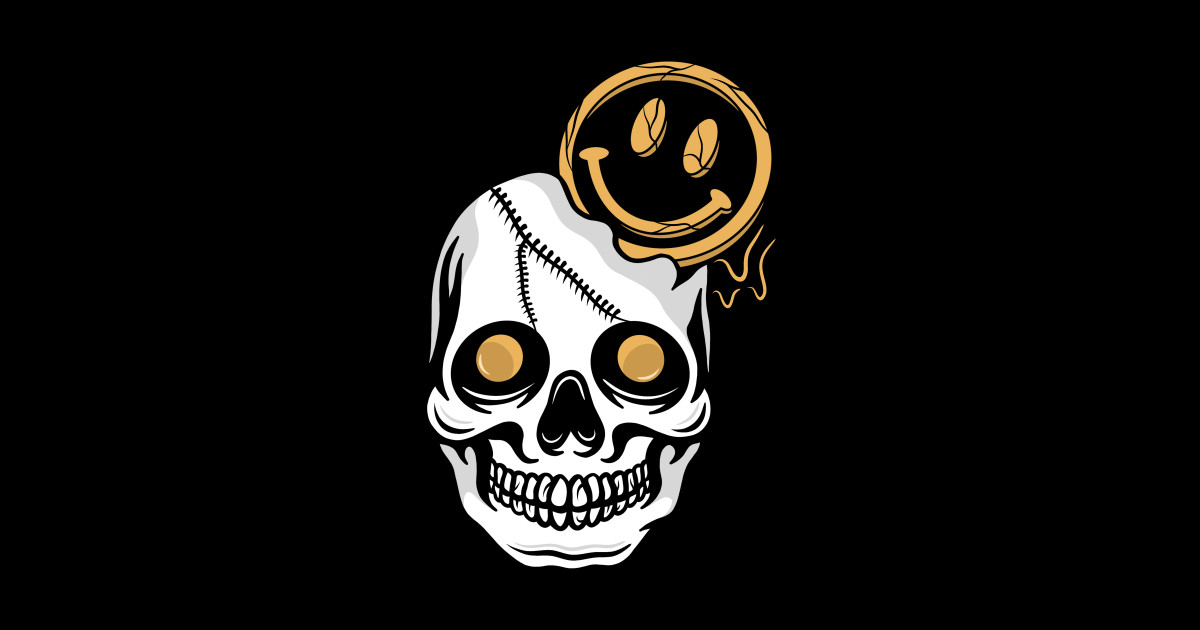 Smile skull - Smiley Face - Sticker | TeePublic