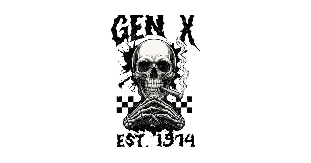 Gen X Est 1974 Badass Generation Savage Fire Graphic Vintage - Gen X ...
