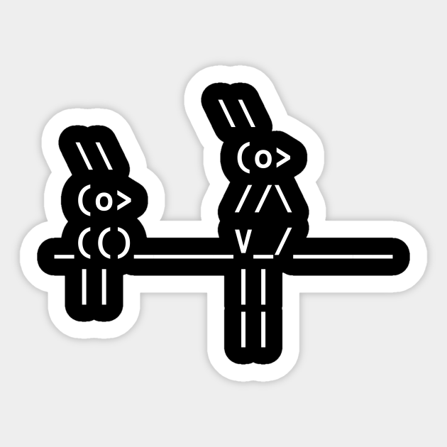 2 Ascii Bird - Digital Art - Sticker | TeePublic