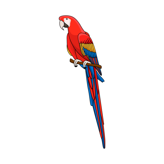 Scarlet macaw parrot cartoon illustration - Scarlet Macaw Parrot ...
