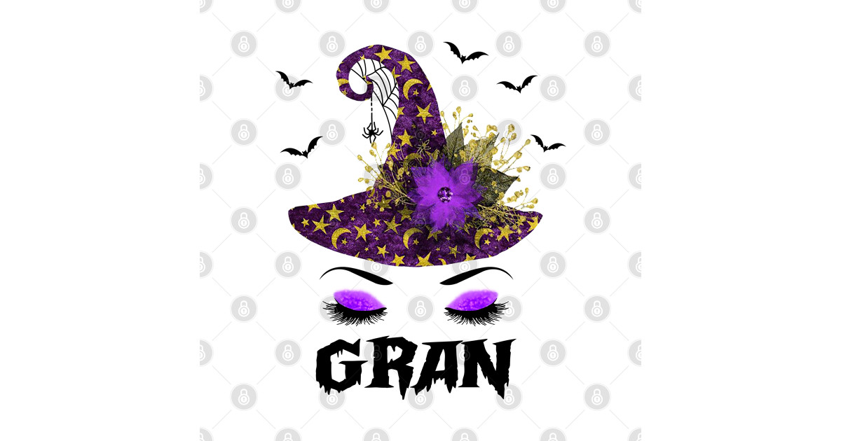 Cute Gran Witch Hat Bat Happy Halloween Costume - Grandmother - T-Shirt ...