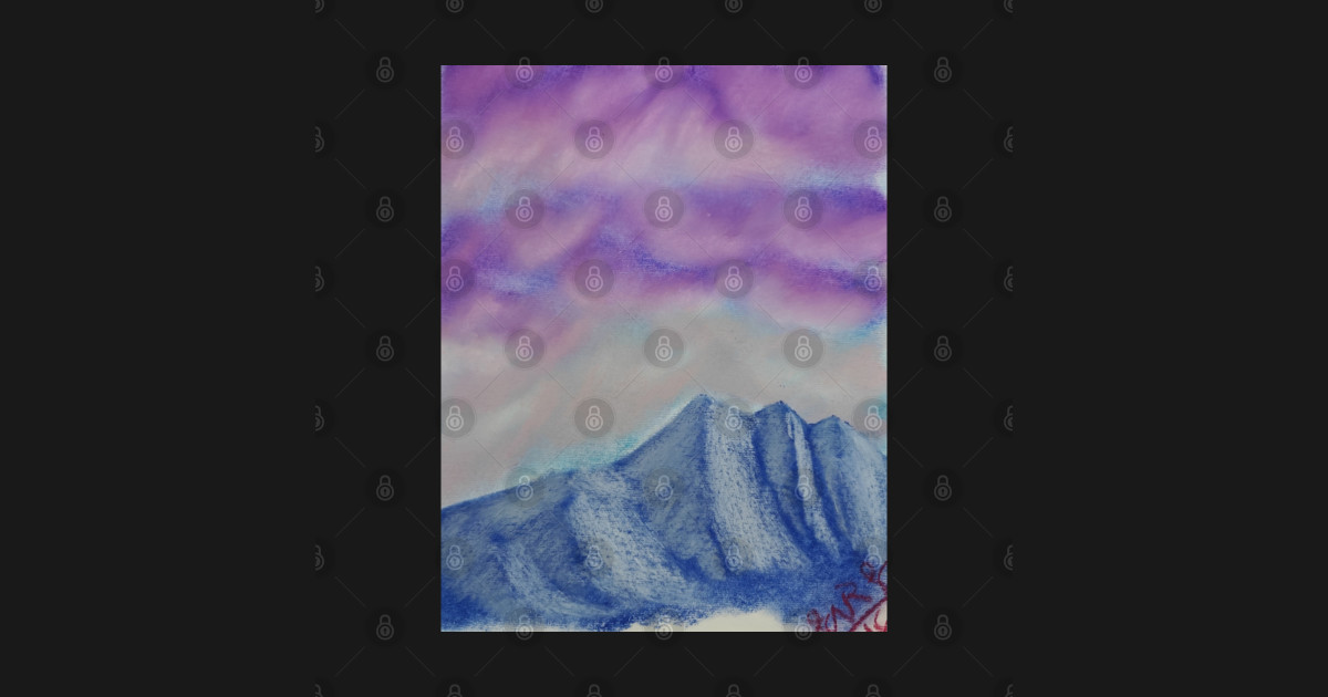 Cloudy Mountain Sunset - Pastel Art - Mountains - T-Shirt | TeePublic