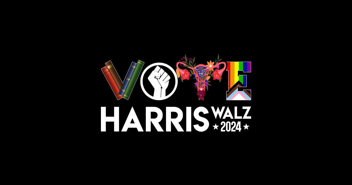 Vote Harris Walz 2024 Uterus Feminists Lgbt Pride - Vote Harris Walz ...
