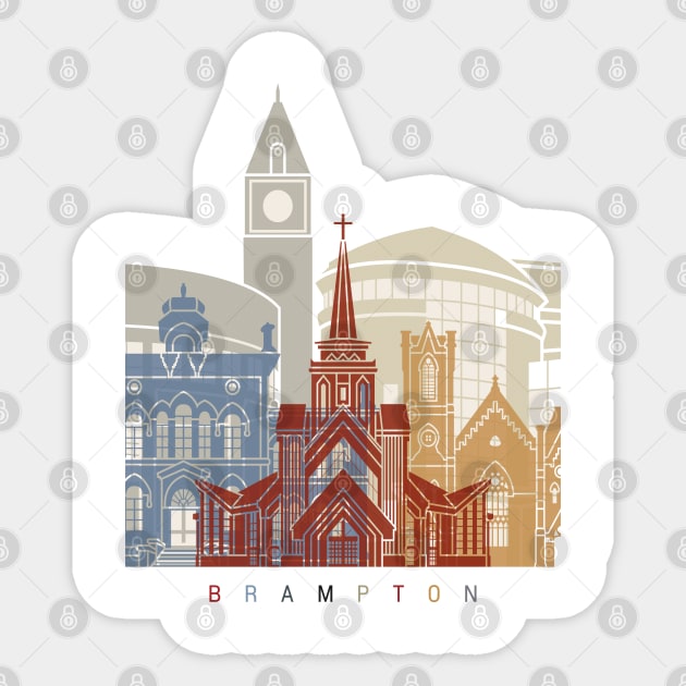 Brampton skyline poster - Skyline - Sticker | TeePublic