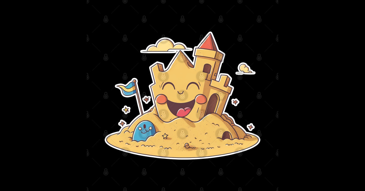 Cute happy sand castle on the beach - Cute Happy Sand Castle On The ...
