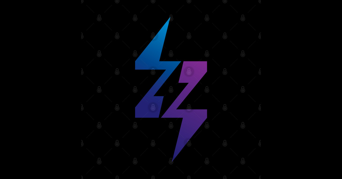 Letter Z Energy Power Bolt Lightning Flash Graphic in Blue and Purple ...