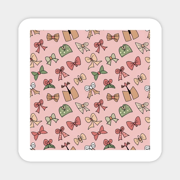 Bow. Pretty pink bow pattern. Aesthetic bow patterns - Bow - Magnet ...