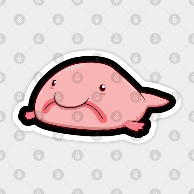 Drawing of a blobfish - Blobfish - Sticker | TeePublic