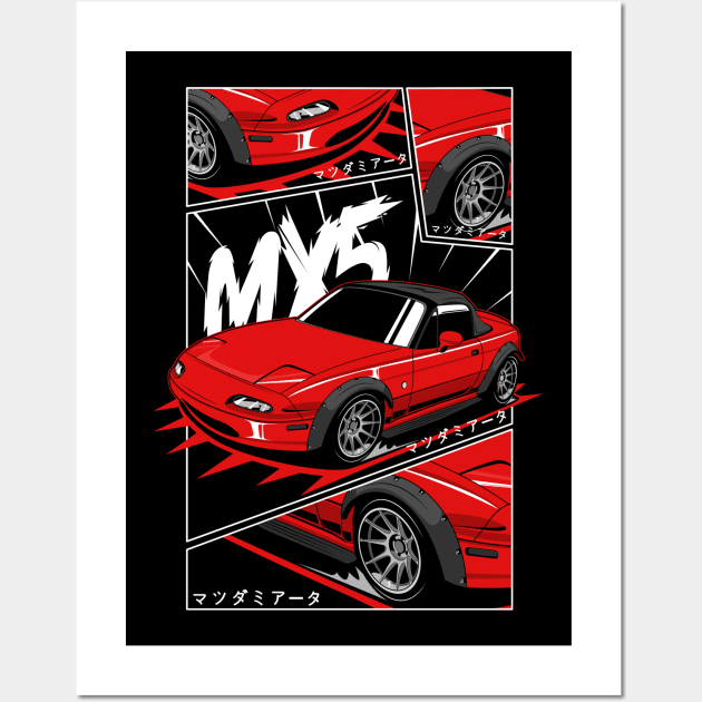 Miata jdm manga style - Mazda Mx5 - Posters and Art Prints | TeePublic