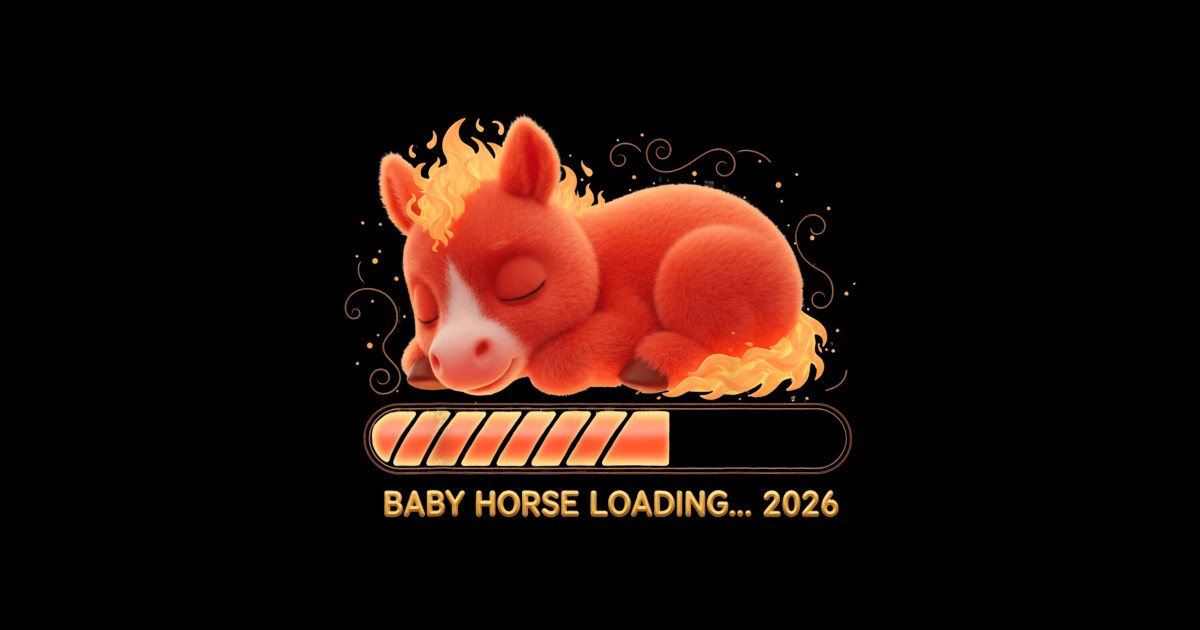Baby Horse Loading 2026 Chinese New Year Pregnancy Reveal Cute Zodiac ...