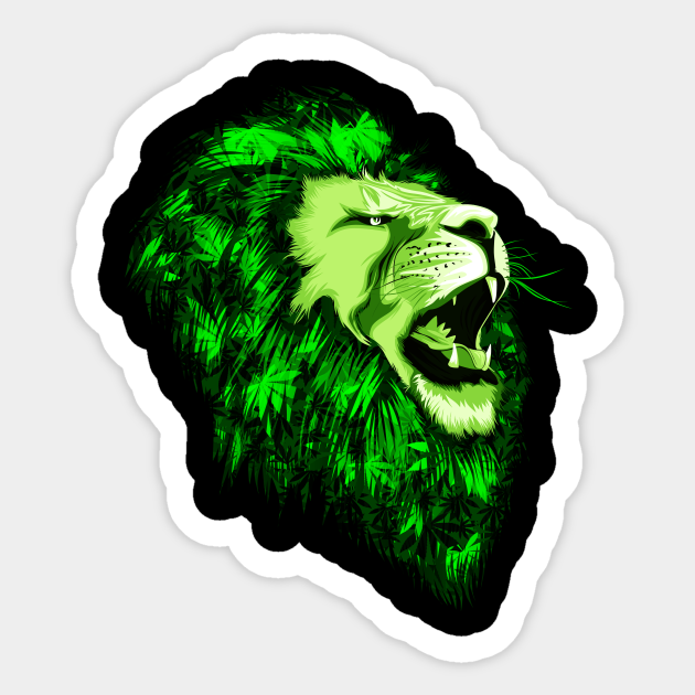 Lion Cannabis Marijuana Graphic - Rastafari - Sticker | TeePublic