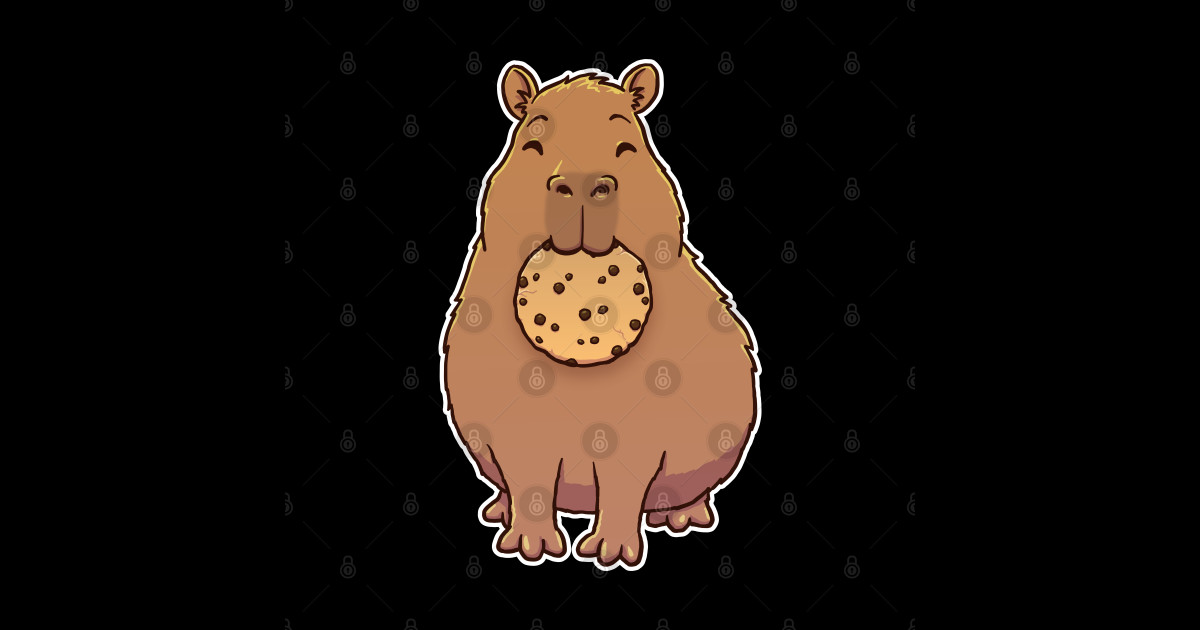 Capybara eating a Cookie - Capybara - Magnet | TeePublic