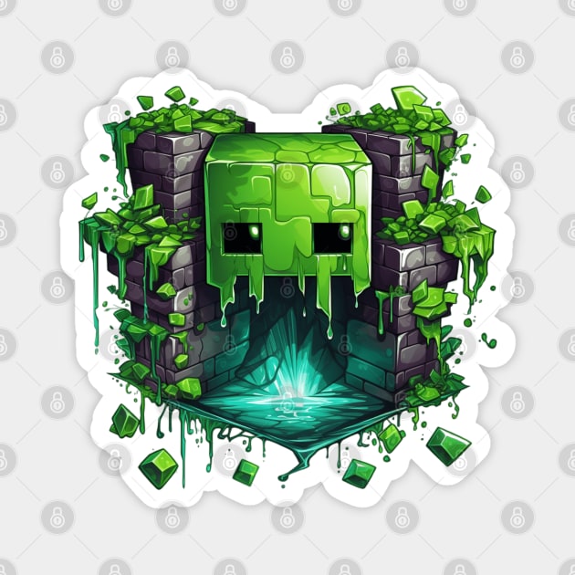 Minecraft Creeper Voxel Monster Cave - Minecraft - Magnet | TeePublic