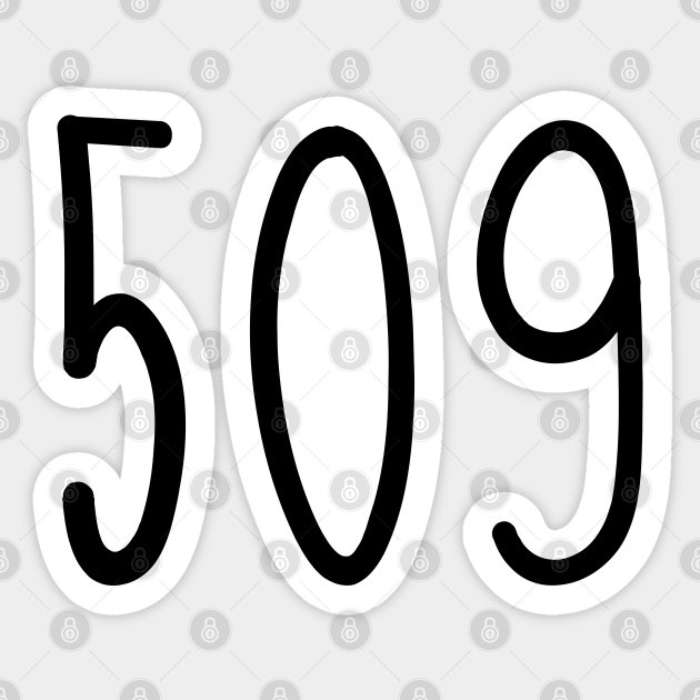 509 area code - 509 Area Code - Sticker | TeePublic