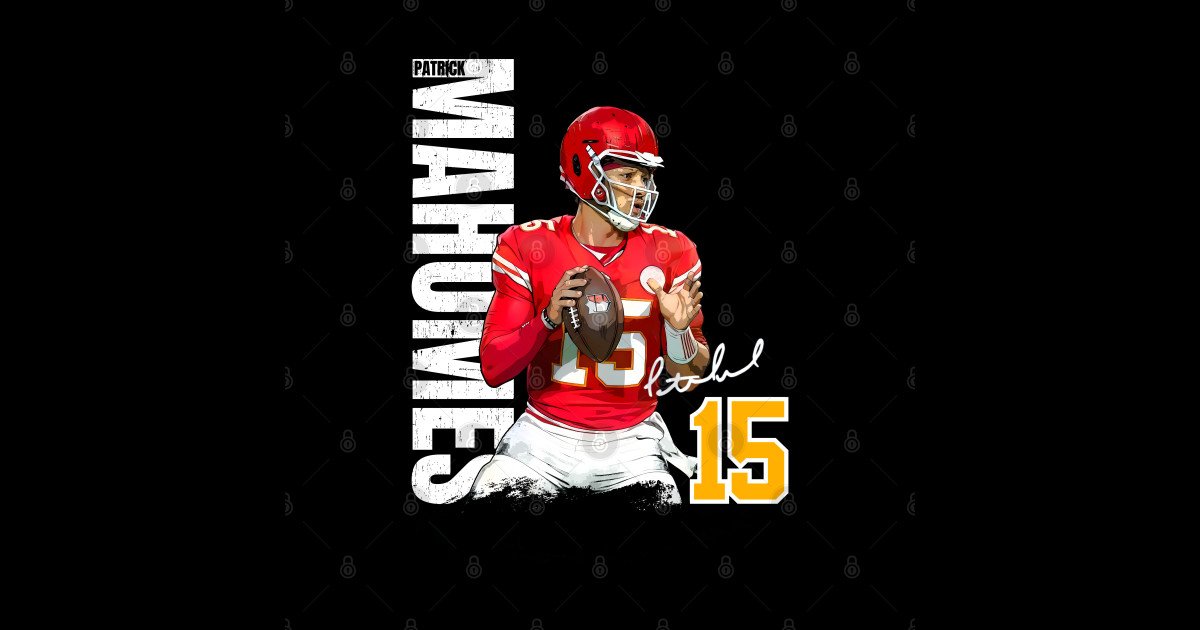 Patrick #15 Football Cartoon - Patrick Mahomes - Posters and Art Prints ...
