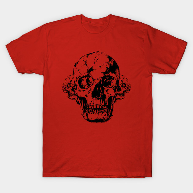 Scary Broken Skull - Halloween - Skull - T-Shirt | TeePublic