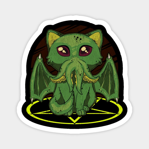 Cathulhu Satanic Kawaii Cat Cthulhu - Cathulhu - Magnet | TeePublic