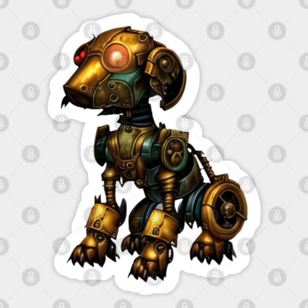 Steampunk Robot Dog - Steampunk - Sticker | TeePublic