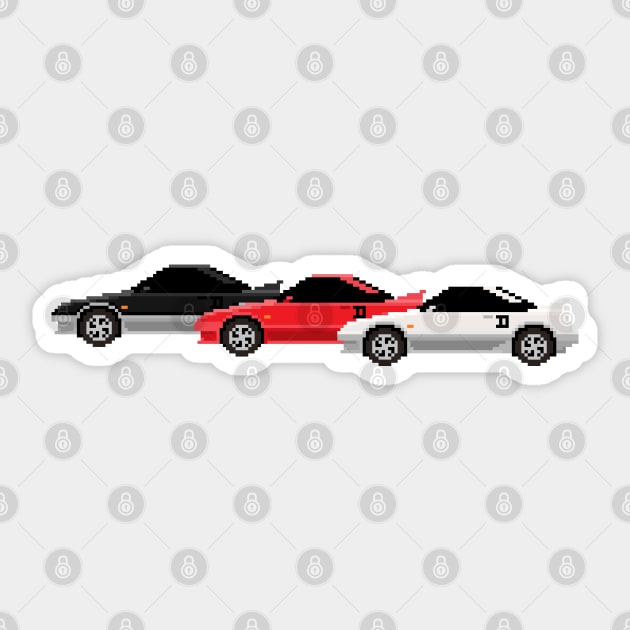 AW11 MR2 Pixelart - Car - Sticker | TeePublic