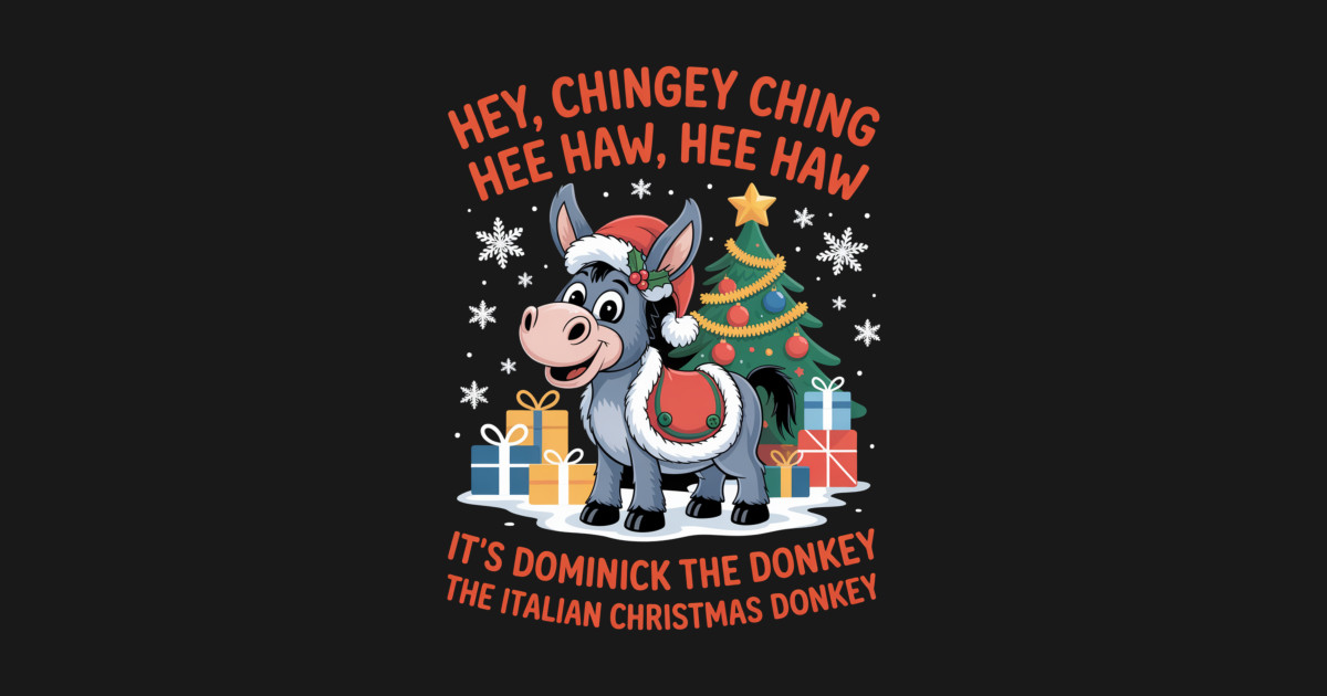 Dominic the Donkey Funny Italian Christmas Donkey Dominick The Donkey - Holiday Donkey Xmas ...