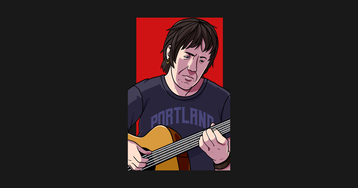 Elliott Smith Playing Acoustic Guitar - Elliott Smith - Crewneck ...