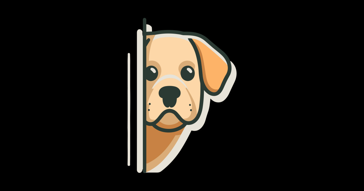 Peeking Dog - Peeking Dog - Sticker | TeePublic