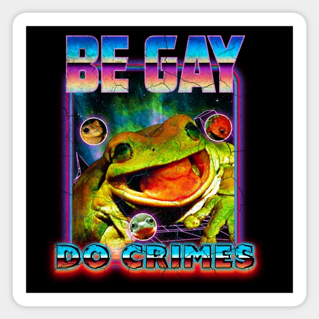 Vintage Frog Crimes - Frog - Sticker | TeePublic