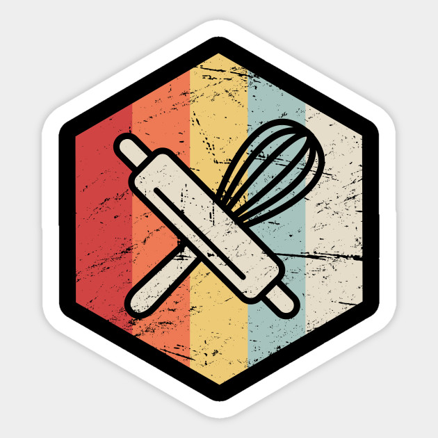 Retro Vintage Baking Supplies Icon - Baking - Sticker | TeePublic