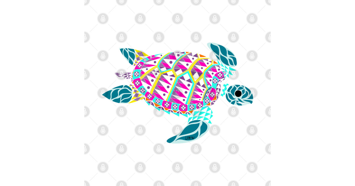 kawaii radioactive turtle in ecopop mutant pattern from the floral ...