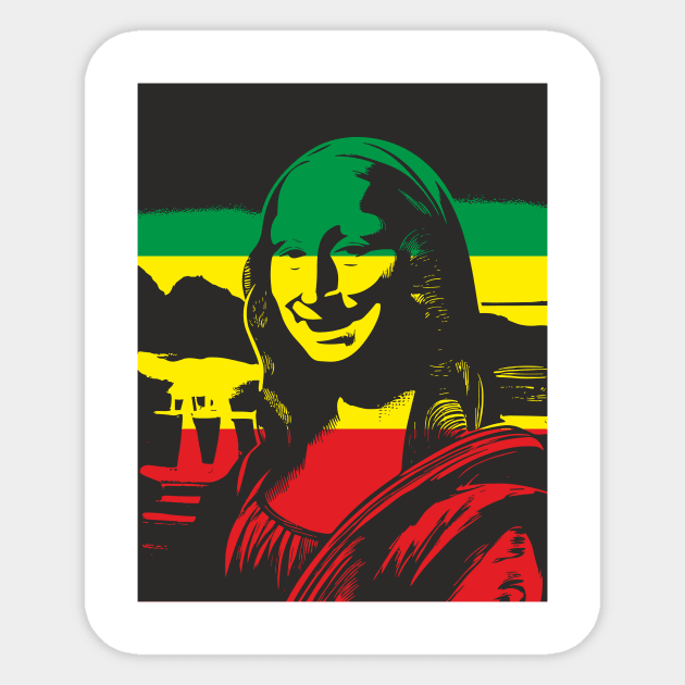 Rasta Mona Lisa - Rasta Mona Lisa - Sticker | TeePublic
