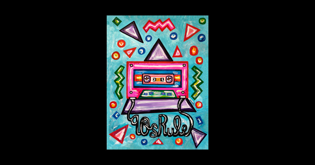 90s Rule Nostalgia Rewind Tape - 90s Pattern - Sticker | TeePublic