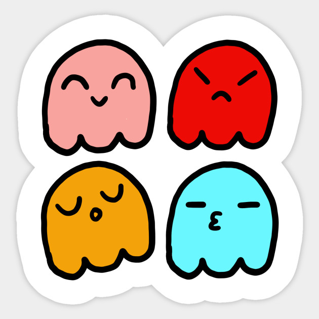 Pacman Ghosts - Pacman Ghosts - Sticker | TeePublic